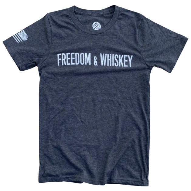 Men's Freedom & Whiskey Patriotic American T-Shirt | American-Made ...