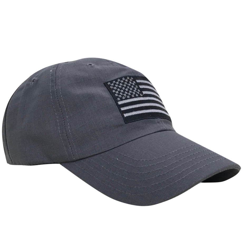 Ripstop Full Fabric American Flag Tactical Cap Made In USA – Red White ...