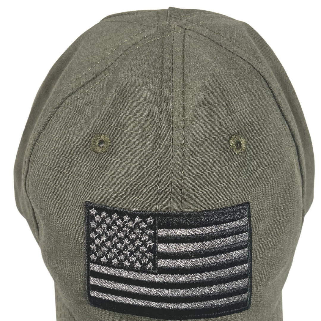 Ripstop Full Fabric American Flag Tactical Cap Made In USA – Red White ...