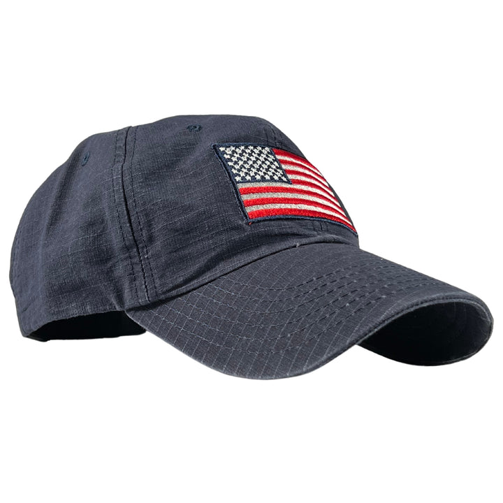 Ripstop Full Fabric American Flag Tactical Cap Made In USA – Red White ...